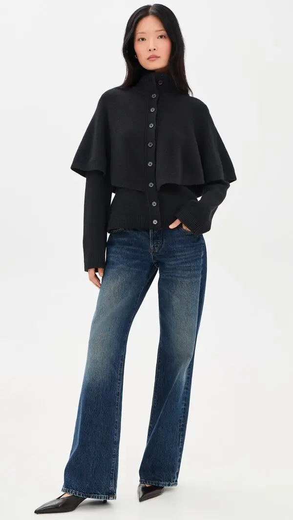 Vince Turtleneck Cape Cardigan