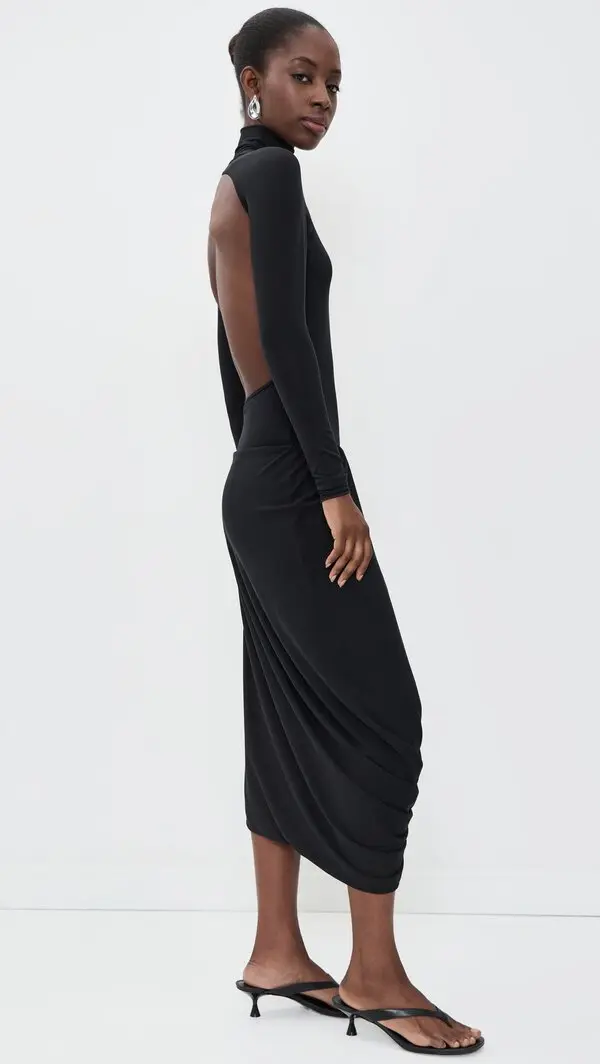 THE LINE BY K Jan Open Back Draped Dress