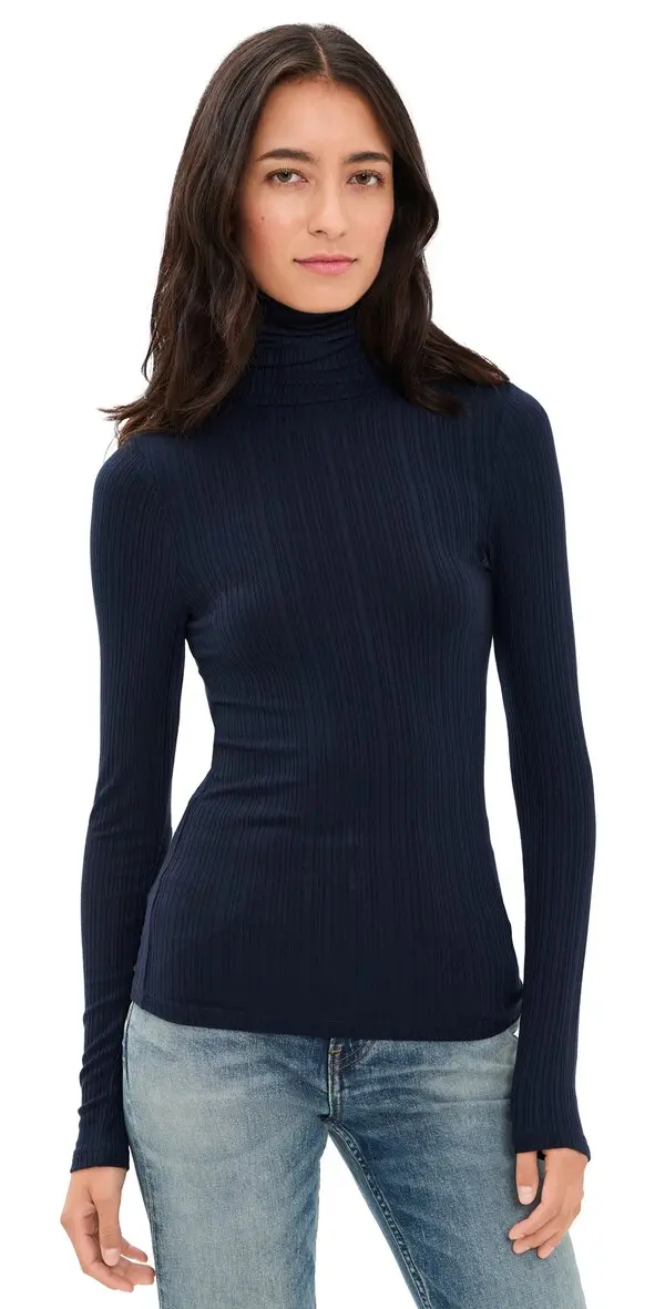 JAMIE HALLER The Variegated Rib Turtleneck Tee