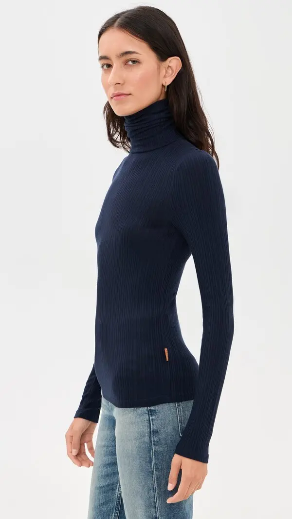 JAMIE HALLER The Variegated Rib Turtleneck Tee