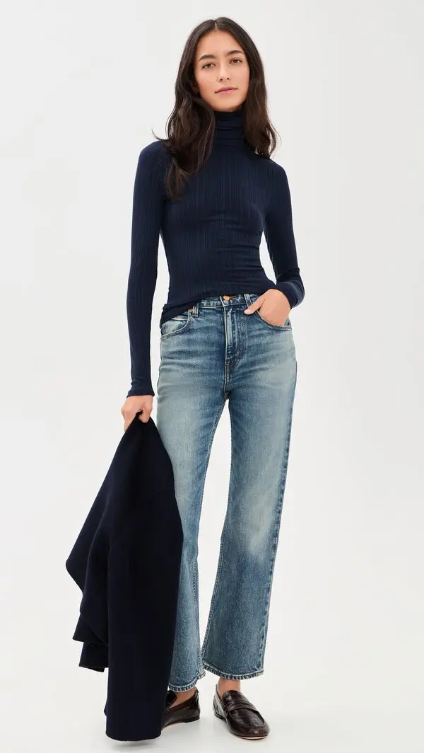 JAMIE HALLER The Variegated Rib Turtleneck Tee