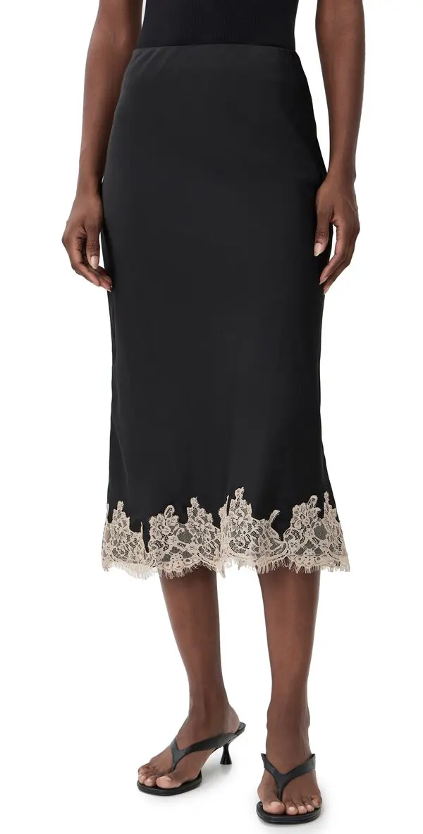WAYF Vienna Lace Trim Skirt