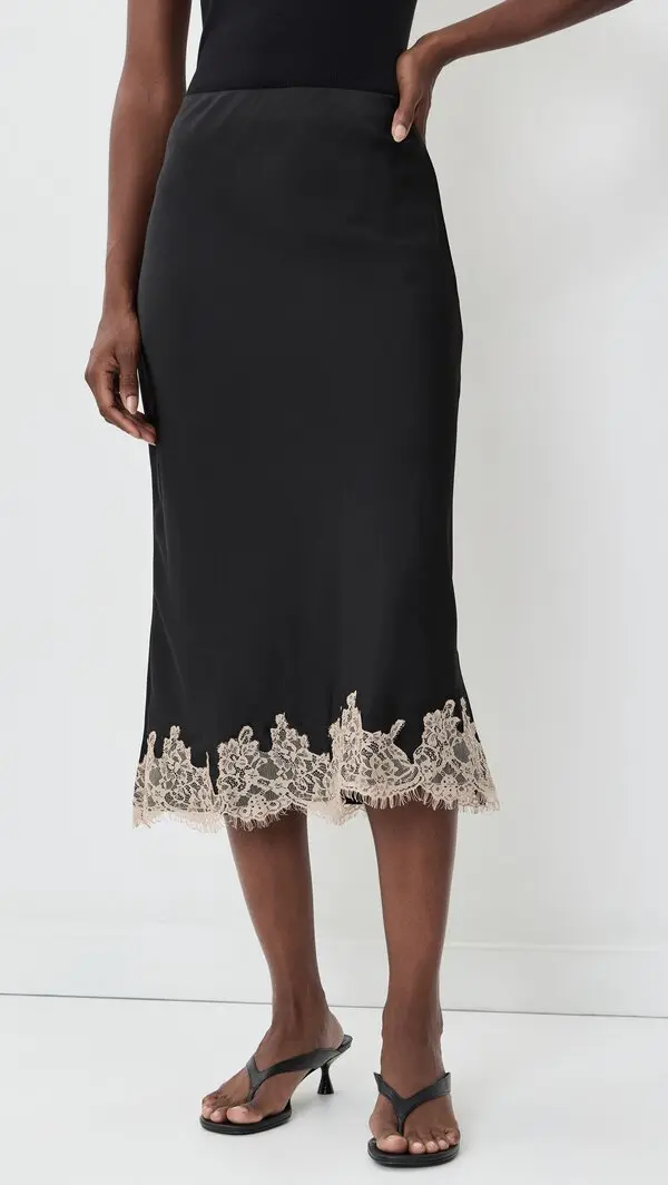 WAYF Vienna Lace Trim Skirt