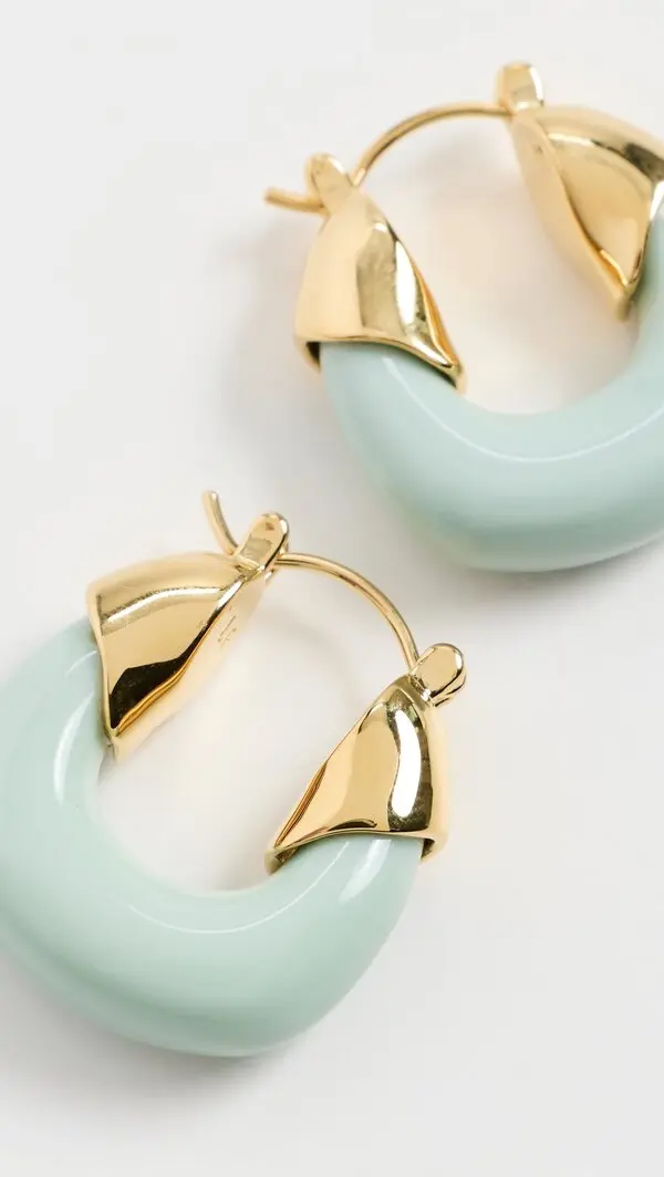LIZZIE FORTUNATO Mini Organic Hoops In Seafoam