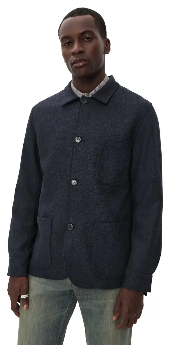 Portuguese Flannel Labura Herringbone Wool Shacket