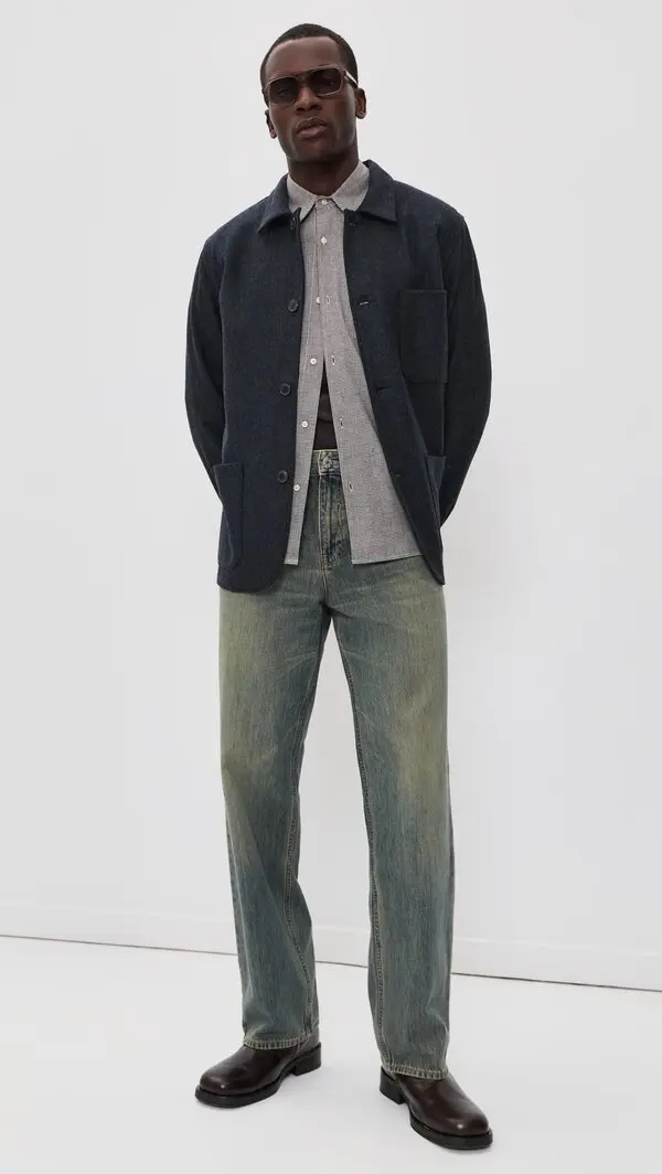 Portuguese Flannel Labura Herringbone Wool Shacket