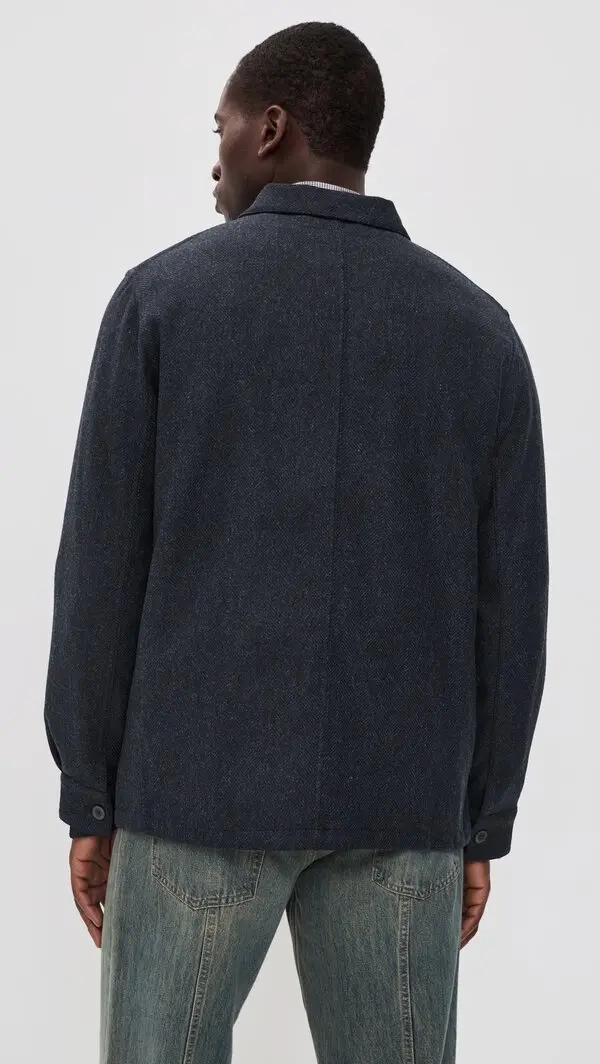 Portuguese Flannel Labura Herringbone Wool Shacket