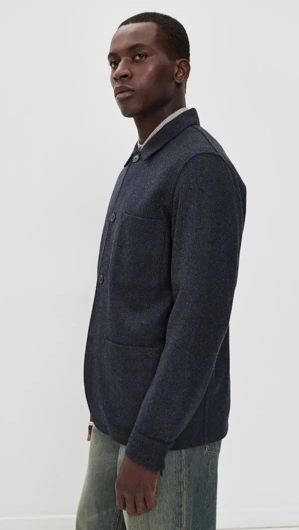 Portuguese Flannel Labura Herringbone Wool Shacket