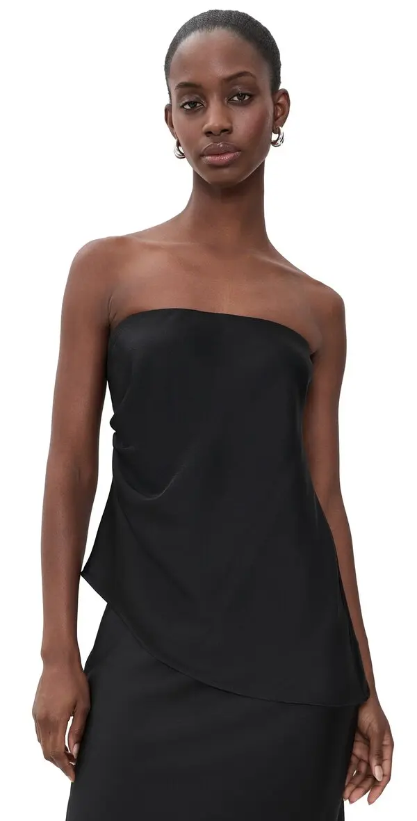 WAYF Vienna Strapless Satin Top