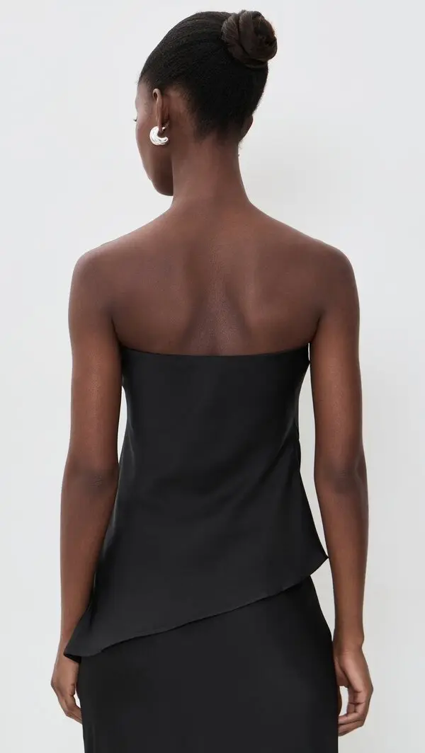 WAYF Vienna Strapless Satin Top