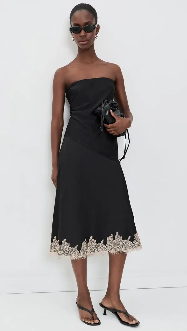 WAYF Vienna Strapless Satin Top