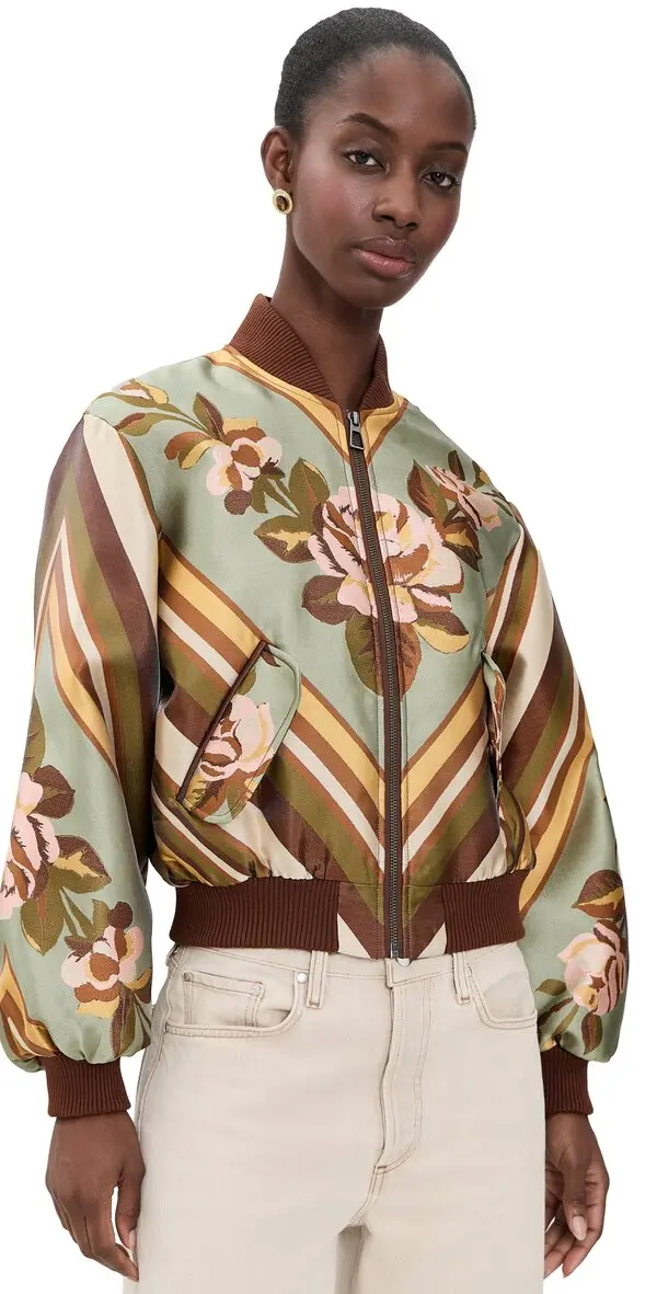 ALEMAIS La Rosa Jacquard Bomber Jacket