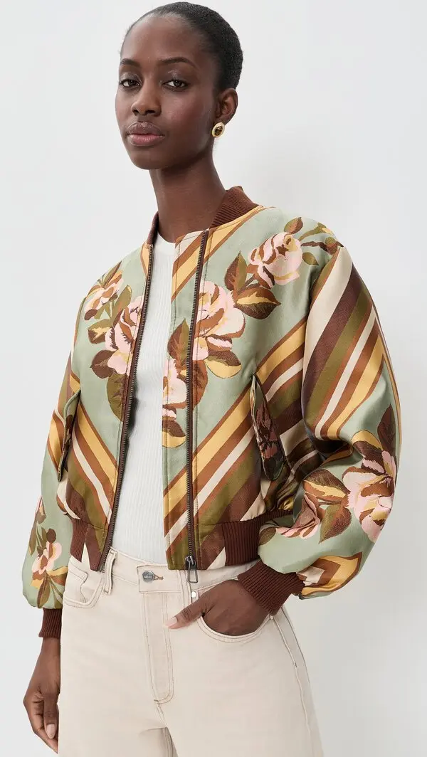 ALEMAIS La Rosa Jacquard Bomber Jacket