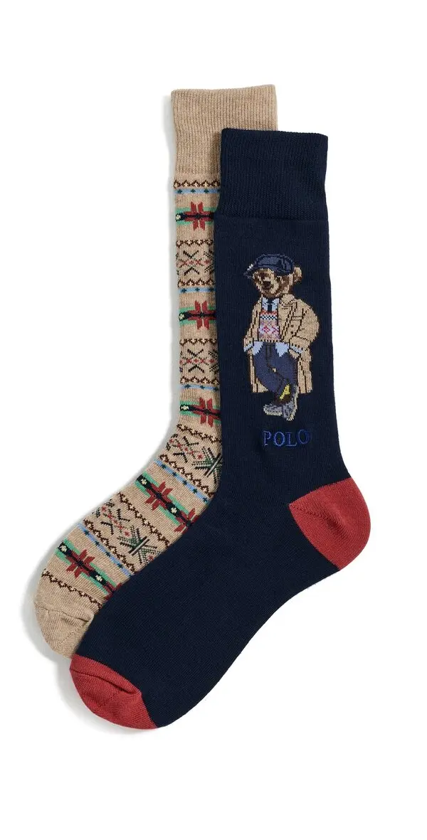Polo Ralph Lauren Litchfield Bear Socks 2-pack - Navy
