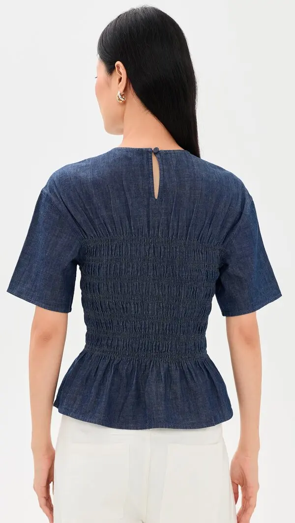 Madewell Denim Smocked Top