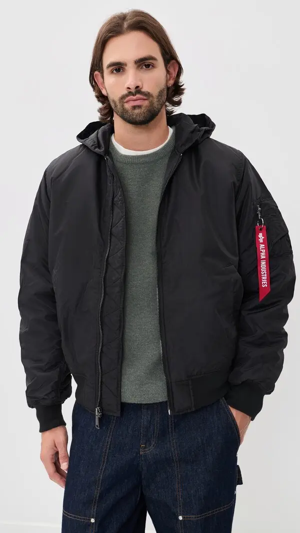 Alpha Industries Oxford Nylon Hooded Relaxed Fit Jacket