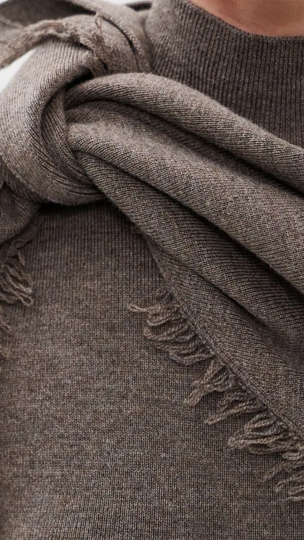 Monse Fringe Hem Sleeveless Wool Dress