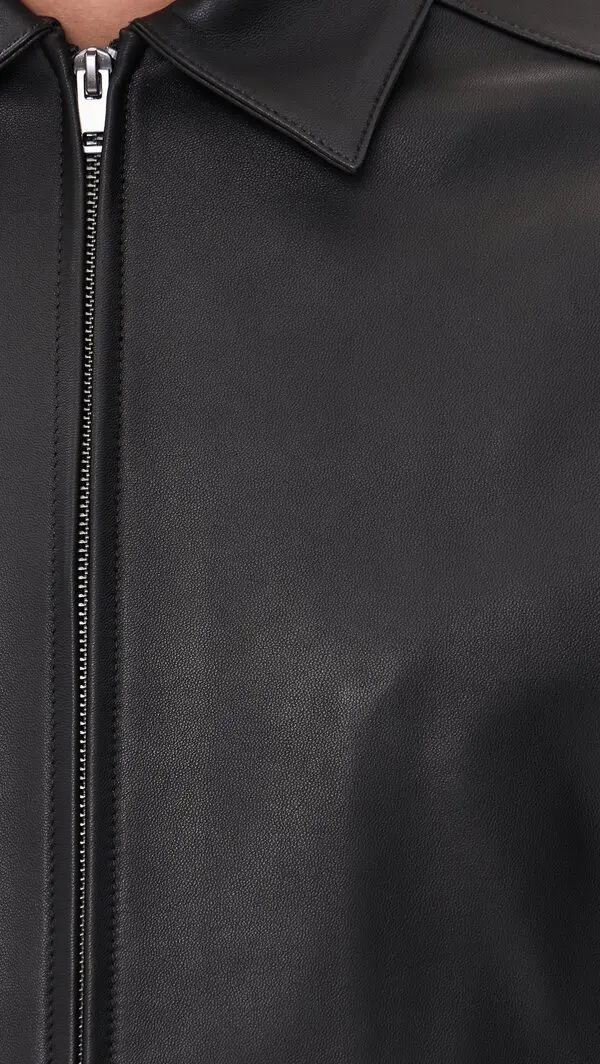 Vince Leather Zip Up Jacket