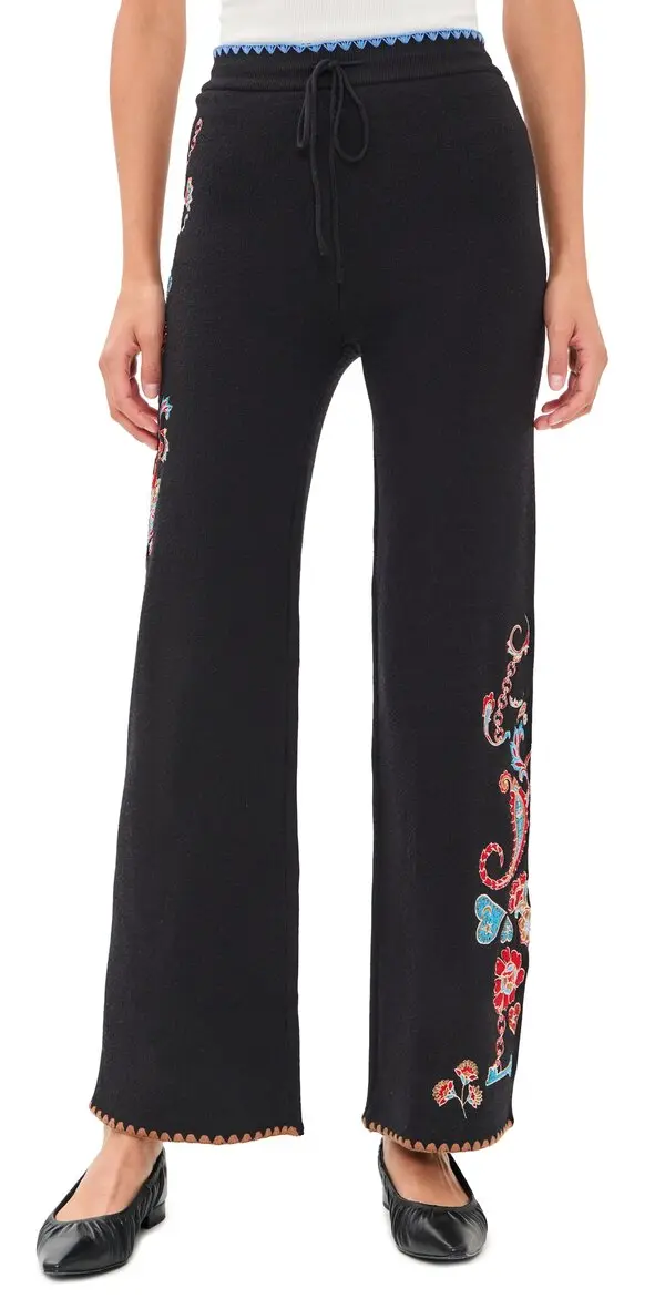 NEVER FULLY DRESSED Paisley Wide Leg Pants