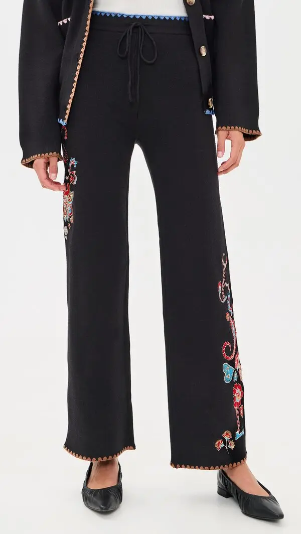 NEVER FULLY DRESSED Paisley Wide Leg Pants