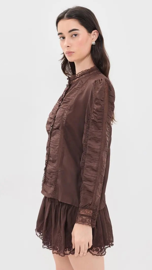 LoveShackFancy Jacque Silk Top