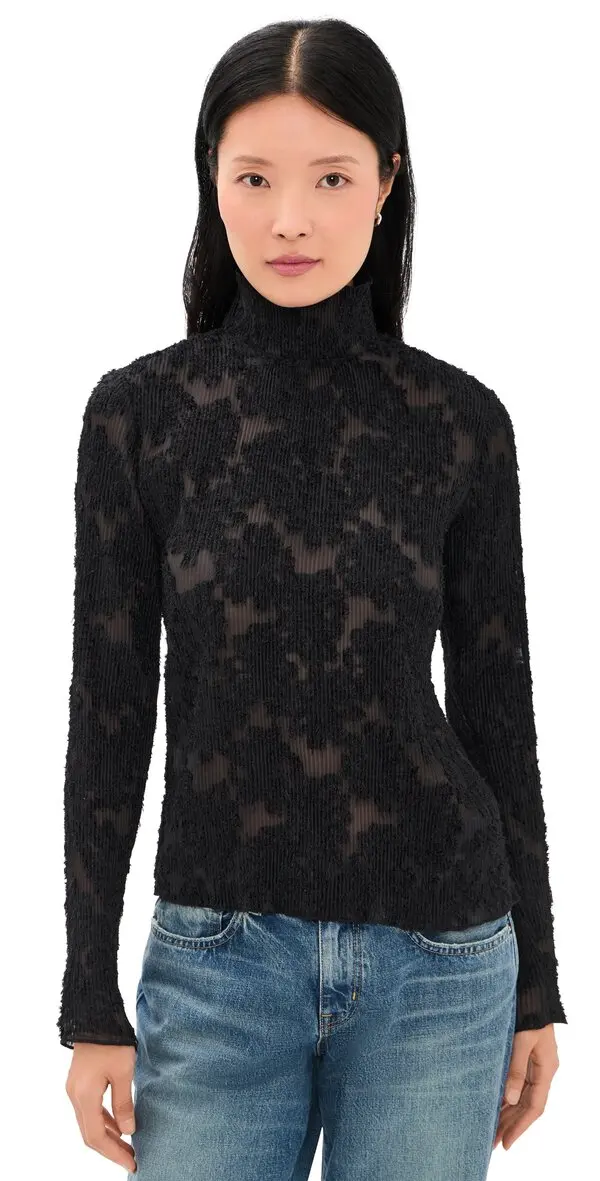 GANNI Pleated Fil Coupe Turtleneck