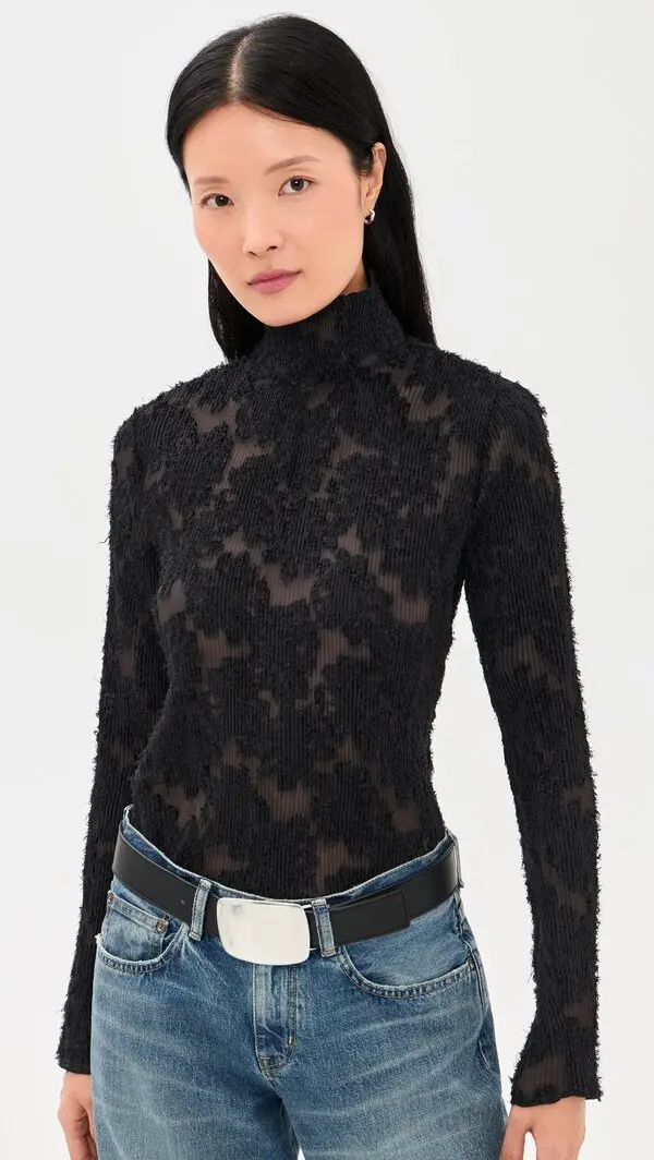 GANNI Pleated Fil Coupe Turtleneck