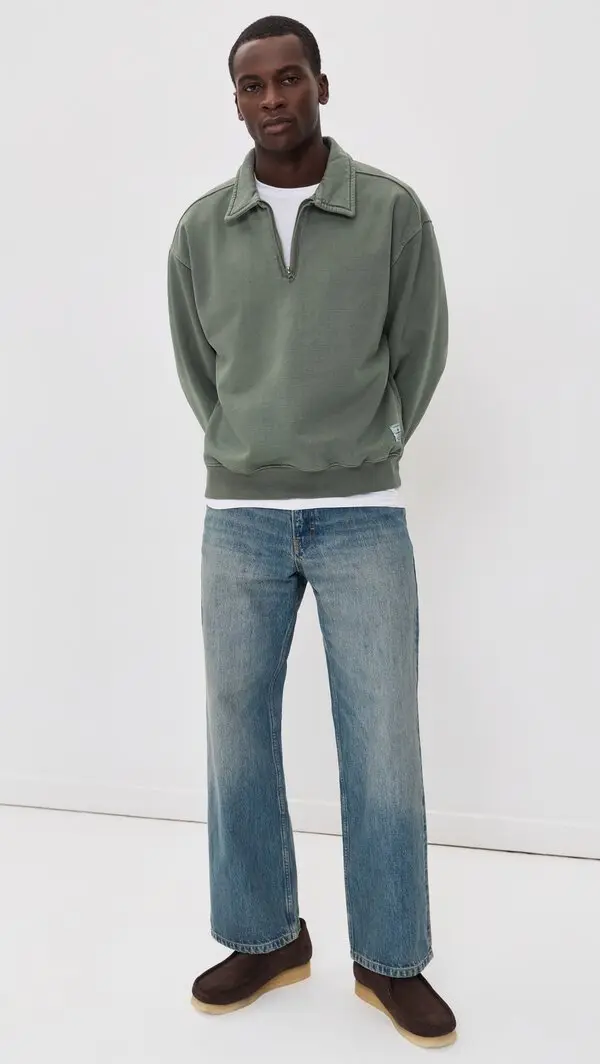 Alpha Industries Washed Essential 1/4 Zip Relaxed Fit Sweatshirt