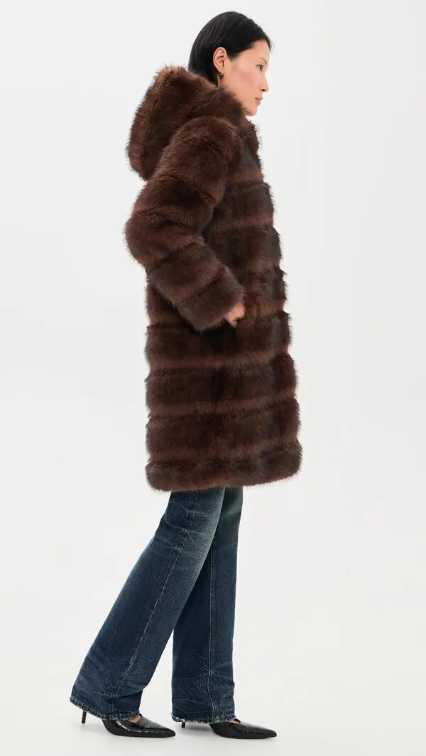 Apparis Marais Mink Hooded Coat