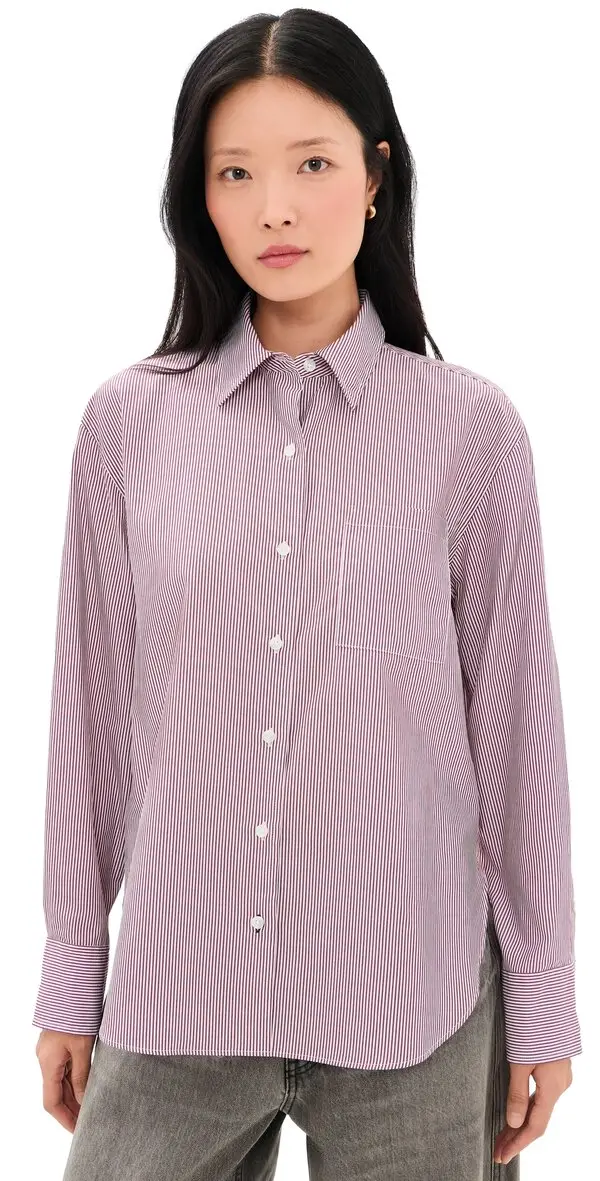 Rag & Bone Connie Stripe Shirt - Brredstrp