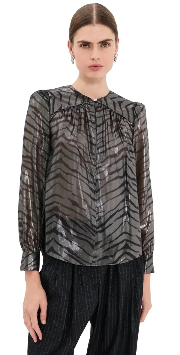 Isabel Marant Étoile Farali Gathered Silk Blouse