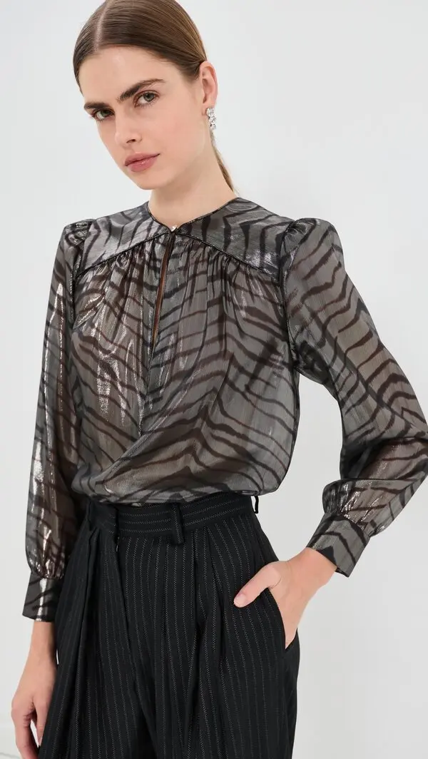 Isabel Marant Étoile Farali Gathered Silk Blouse