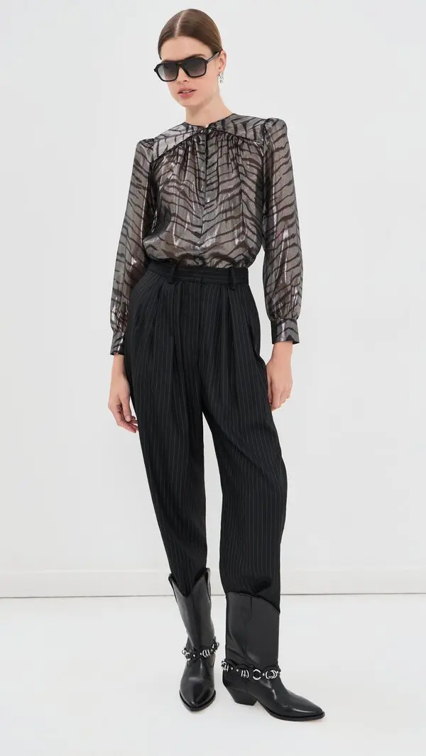 Isabel Marant Étoile Farali Gathered Silk Blouse