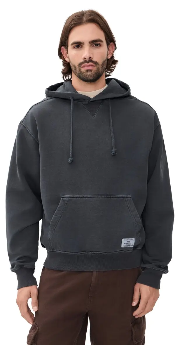 Alpha Industries Washed Essential Hoodie Relaxed Fit Sweatshirt