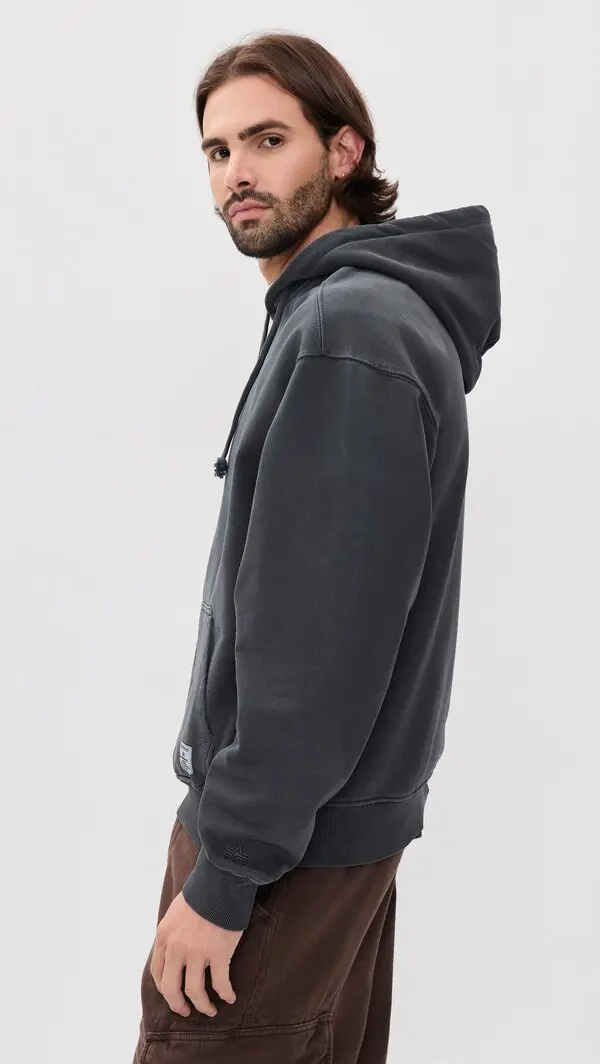 Alpha Industries Washed Essential Hoodie Relaxed Fit Sweatshirt