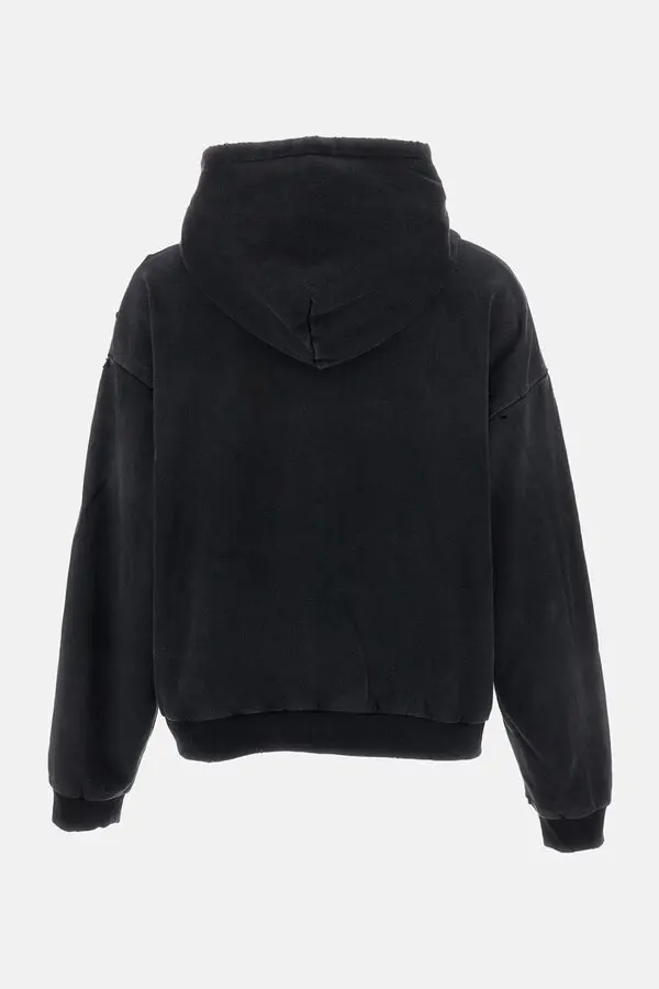 FOUND Felpa Con Cappuccio Con Zip E Fodera Termica Effecto Vissuto