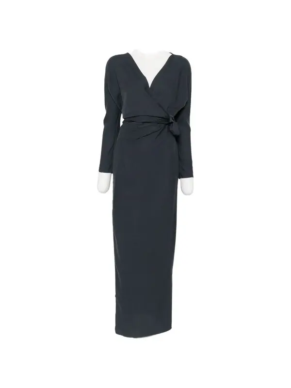 CORTANA Eteria Silk Long Dress - Blue