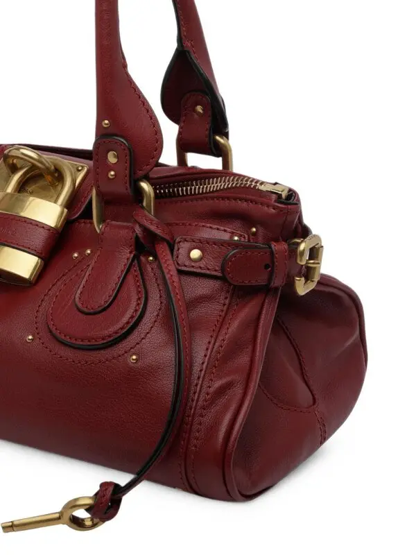 Chloé Paddington Leather Shoulder Bag - Red