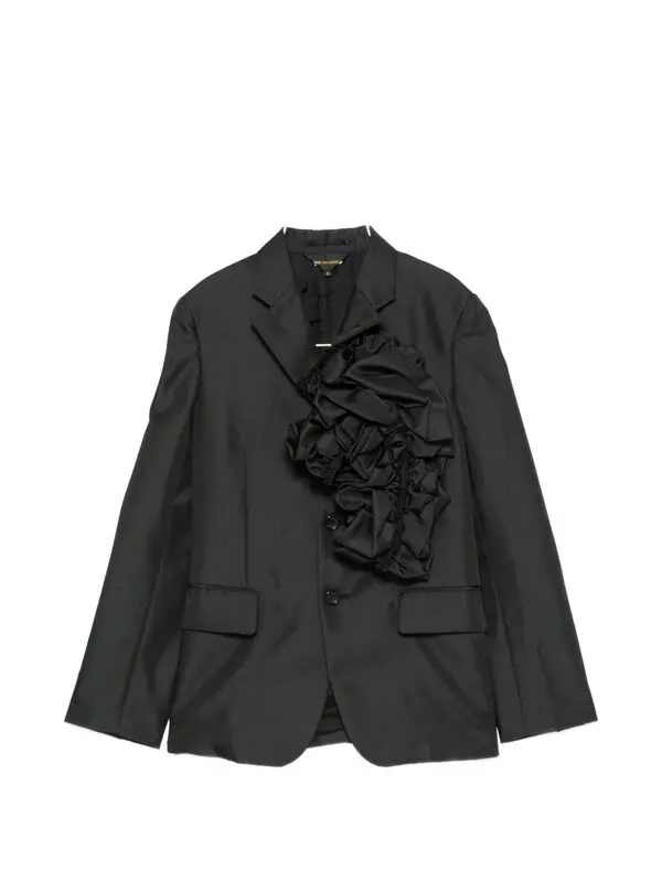 Comme Des Garçons Rouched Single-breasted Jacket - Black