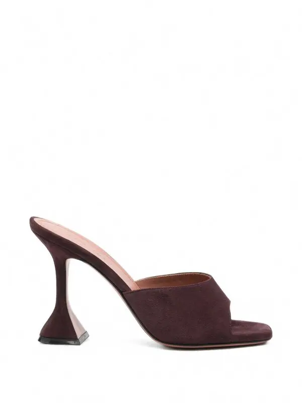 Amina Muaddi Lupita Suede Leather Mules By - Red