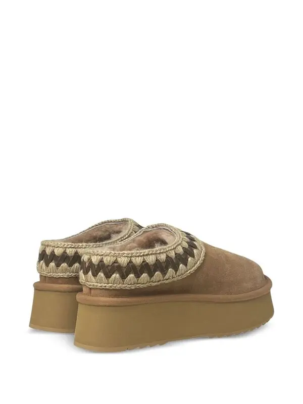 Mou Platform Clog Suede Slippers