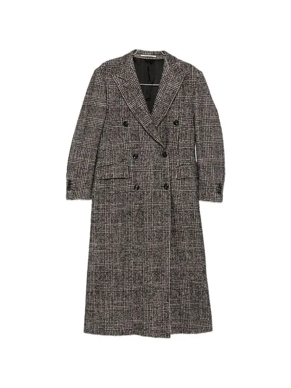 Tagliatore Wool Long Double-breasted Coat - Black