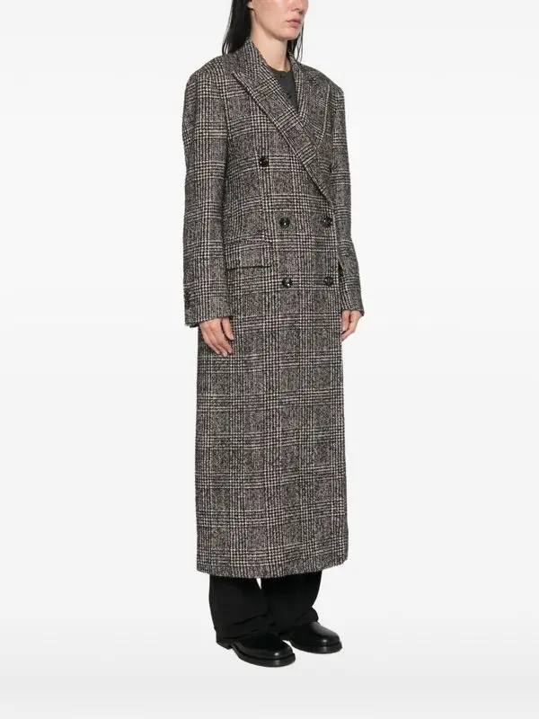 Tagliatore Wool Long Double-breasted Coat - Black