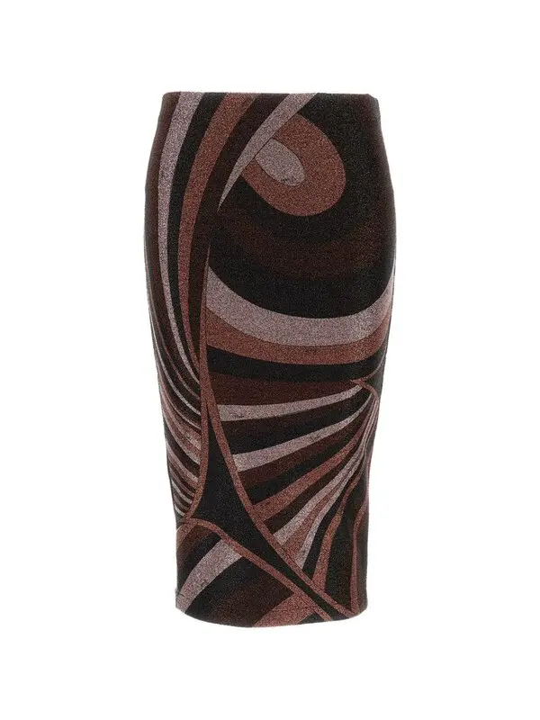 Emilio Pucci Printed Midi Skirt - Red