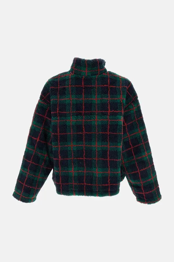 FOUND Maglione In Pile Motivo Plaid