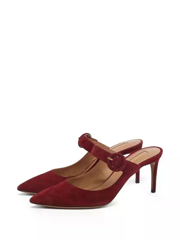 AQUAZZURA Blossom Buckle-strap Mules - Red