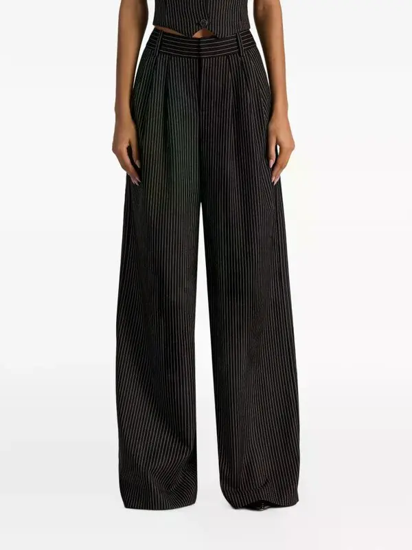 Alice + Olivia Kennedy Pinstripe Pleated Trousers
