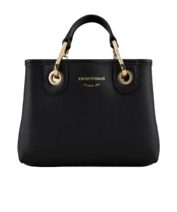Emporio Armani Myea Xs Logo Stamp Shopping Bag - Black