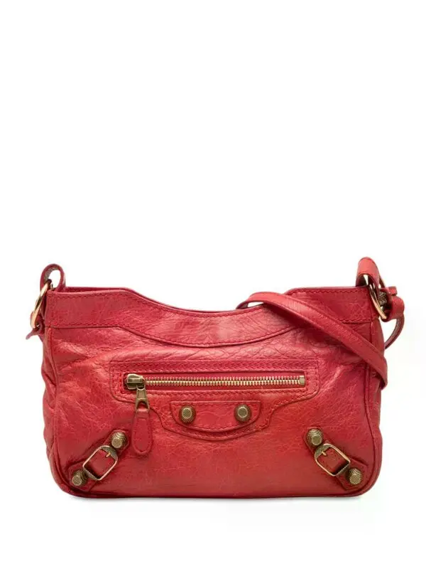 Balenciaga 2012 Lambskin Motocross Giant 21 Hip Crossbody Bag - Red