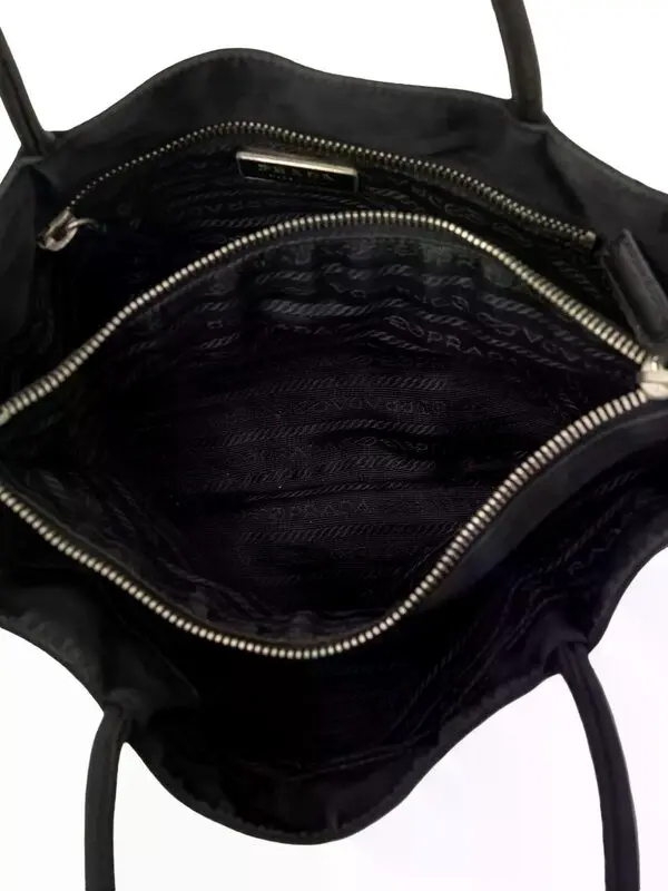 Prada 2013-2026 Vitello Trimmed Tessuto Tote Bag